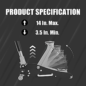 Torin AT83006B Hydraulic Trolley Service/Floor Jack with Extra Saddle (Fits: SUVs and Extended Height Trucks): 3 Ton (6,000 lb) Capacity, Black