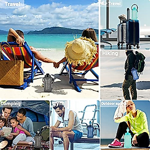 Dahlifasion Collapsible water bottles large water bottle,BLUE (BLACK2)