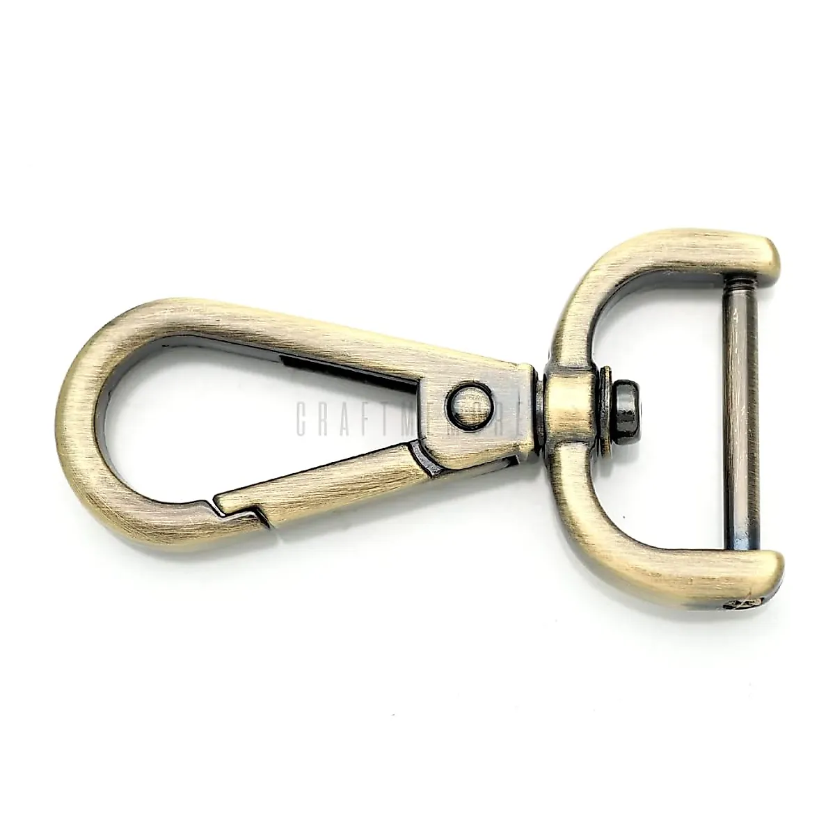 CRAFTMEMORE 2pcs Detachable Snap Hook Swivel Clasp w/Screw Bar VT493 Bag Strap Hardware Replacement (1 Inch, Brushed Brass)