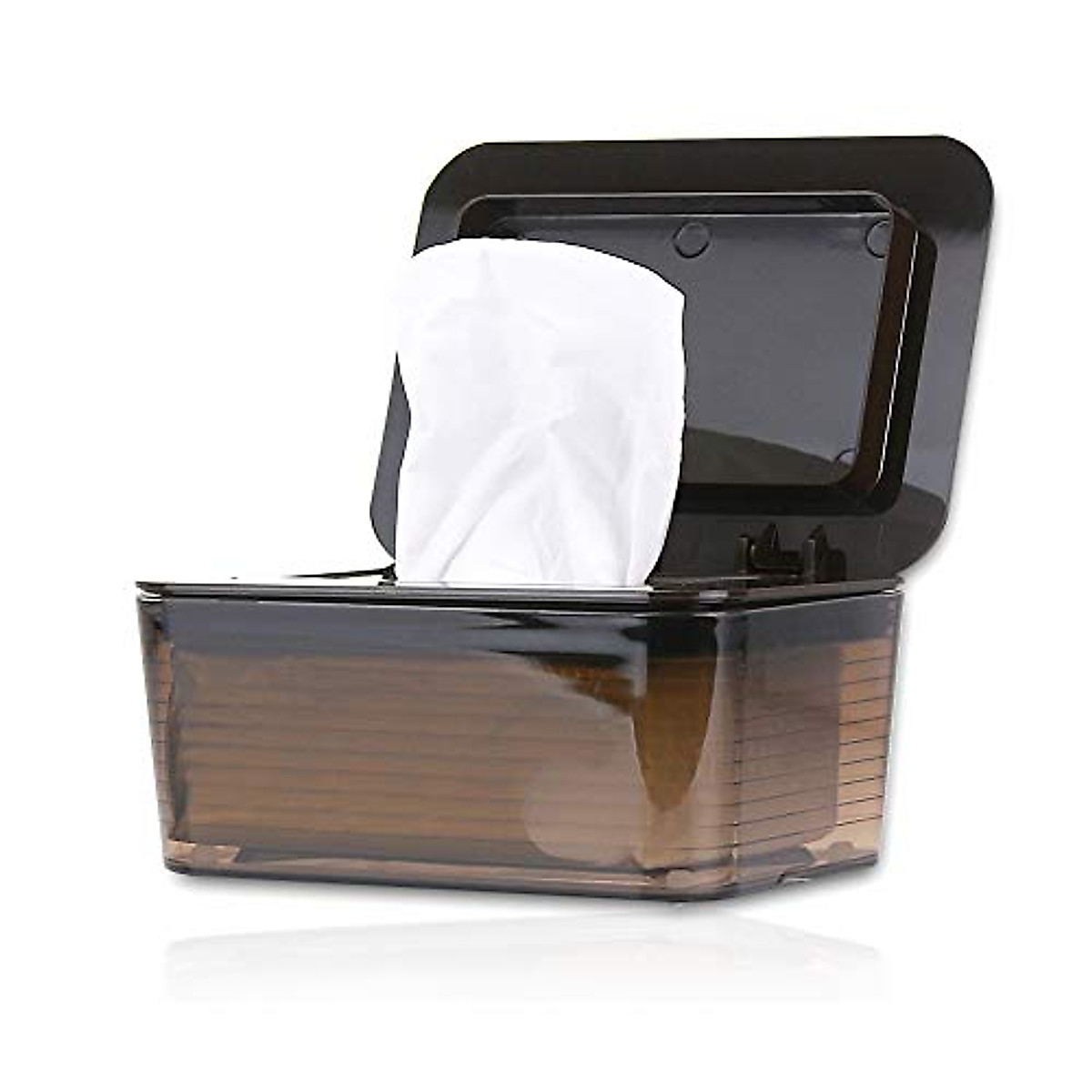 Jitnetiy Removable Wipes Dispenser Large Wipes Case Holder Container Keeps Wipes Fresh (Dark Brown)