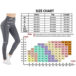 IUGA High Waisted Leggings for Women Running Workout Leggings with Inner Pocket Yoga Pants for Women Black
