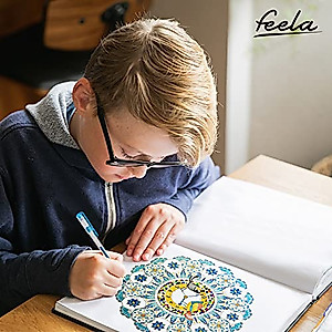 feela 200 Pack Glitter Gel Pens Set 100 Gel Pen plus 100 Refills for Adult Coloring Books Drawing Art Markers