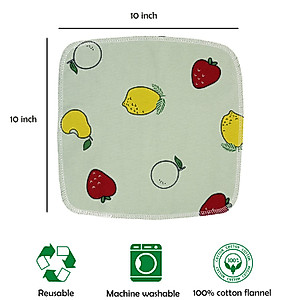 Bamiketty Reusable Paper Towels, Pack 15 Reusable Paper Towels with Durable Cardboard Roll, Cotton Flannel Towel Reusable Napkin, Zero Waste Washable Napkins, Super Soft Paperless Kitchen Cloth