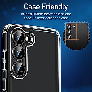 ivoler Camera Lens Protector for Samsung Galaxy S23 6.1'' &S23 Plus 6.6'' (2023), Ultra-Thin Tempered Glass with Aluminum Edge,Alloy Camera Cover Protection Black [Included Easy Removal Tool]