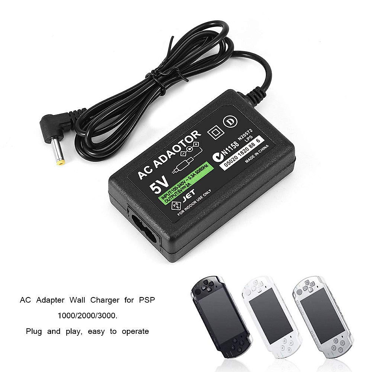 TraderPlus Wall Charger AC Power Adapter Cord for Sony PSP 1000 / PSP Slim & Lite 2000 / PSP 3000