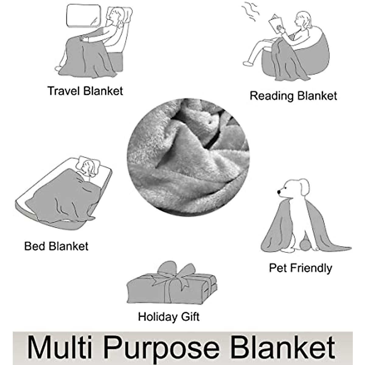 Home Must Haves Ultra Soft Micro Plush Warm Cozy Premium Flannel Bed Sofa Couch Picnic Blanket (Queen 80"x80", Giraffe Skin Print)