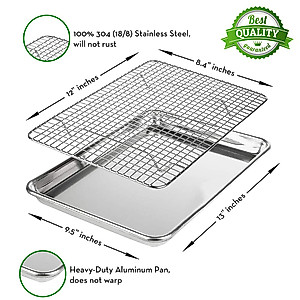 Baking Sheet With Rack - Simple And Easy To Use Baking Rack For Oven Cooking - High Grade Aluminum Baking Sheet With Wire Rack Set