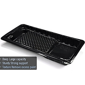 Great Andrew Paint Roller Tray Liner 4 Inch, 12 PCS Disposable Small Plastic Paint Trays Liners Perfect for Smaller Projects, DIY Painting etc. (Black)