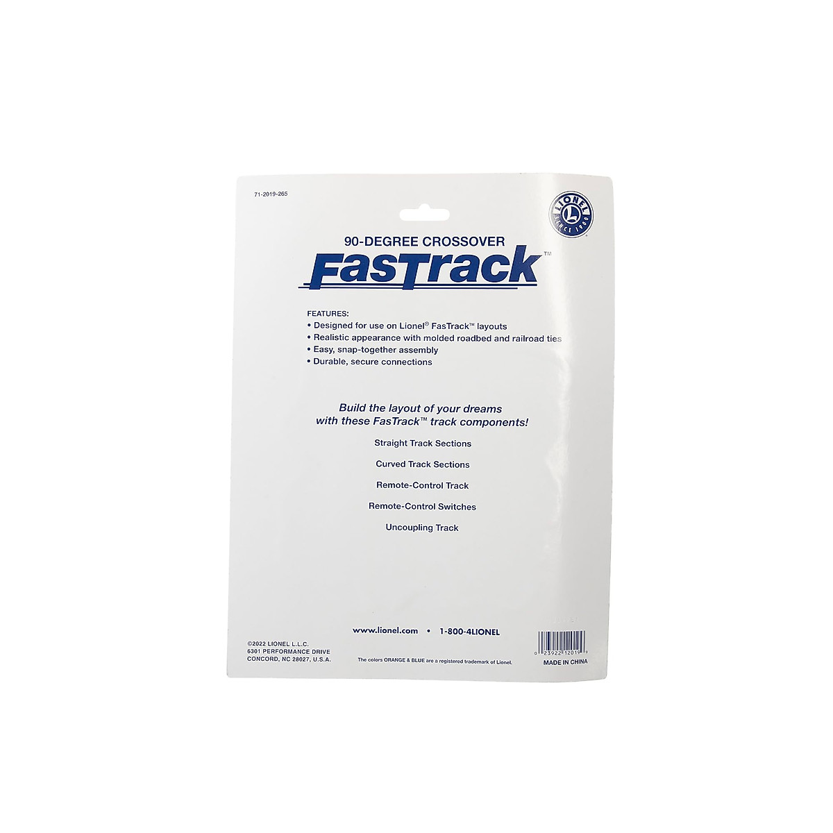 Lionel FasTrack 90-Degree Crossover (612019)