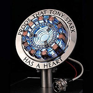 Lonyiabbi 1:1 Arc Reactor MK1 Model LED Light Vibration Sensing Control USB Interface Finished Product Display Box Toys Gift (MK1)