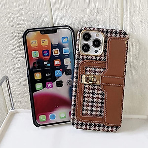 Wallet Crossbody Bag for iPhone 13 Case with Tether Strap Credit Card Holder 6.1 Inch, PU Leather Protective Handbag Zipper Wallet Holder Girl (Wine)