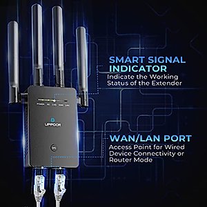 【2022 WiFi Extender】 WiFi Range Extender Signal Booster up to 8500sq.ft & 45 Devices, Internet Wi-Fi Booster and Signal Amplifier for Home, Long Range Wireless Repeater with Ethernet Port, Easy Setup