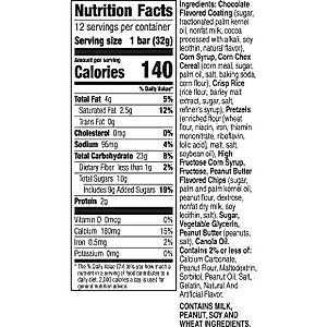 Chex Mix Peanut Butter Chocolate Treat Bar, Value Pack, 12 Bars