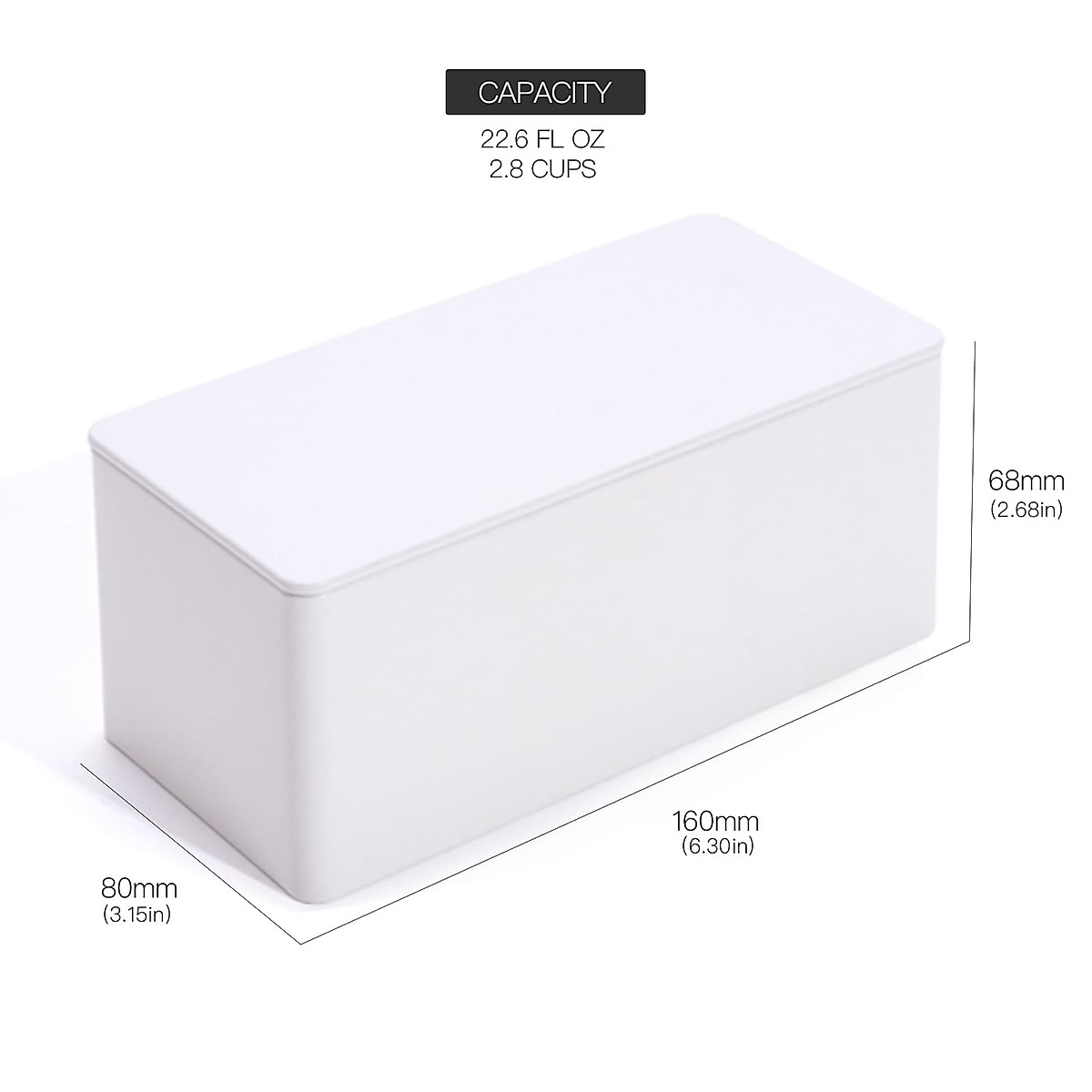 Tianhui Rectangle Metal Boxes Tin container for Small Storage Container Kit with Lid Keeping Biscuit,Tea,Coffee,Cookies, Food,Flour,Baked Goods Storage 6.3 x 3.15 x 2.68 inch (Red)