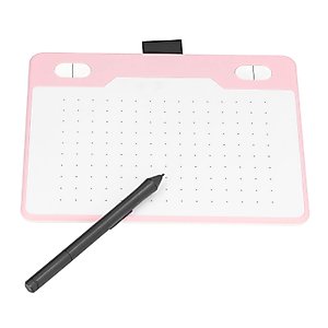 Animation Tablet, 155x100mm Plug and Play 8192 Levels Stylus 233 PPS 5080 LPI Graphics Drawing Tablet for Laptop (Pink)