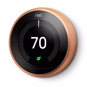 Google Nest Learning Thermostat - Programmable Smart Thermostat for Home - 3rd Generation Nest Thermostat - Works with Alexa - Black