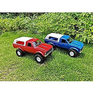 FMTStore WPL C24 1/16 2.4GHz 4WD RC Car Crawler w/Headlight Remote Control Crawler Off-Road Pick-up Truck RTR Toy Boy, Girl and Adult (Red)