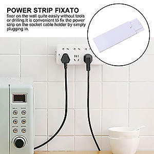 TOYANDONA 6pcs Self Adhesive Power Strip Holder Surge Protector Fixator Cable Management System Wall Mount for WiFi Router Tissue Box Remote Control