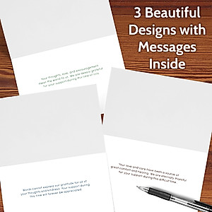 T MARIE 24 Funeral Thank You Cards With Message Inside - 4.5 x 6.25” Rustic Kraft Style Bulk Sympathy Thank You Cards with Envelopes - Memorial, and Bereavement Boxed Set Thank You Notes