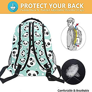 Cute Panda School Backpack for Kids Girls/Boys Teens Bookbag Student Backpacks Travel Daypack Shoulder Bags Medium