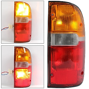 ECOTRIC Tail Light Lamp w/Bulb(s) Compatible with 1995-2000 Toyota Tacoma Truck Replace for TO2801116 8155004030 Rear Taillight Signal Brake Light Passenger Side Right RH