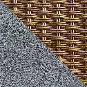 Walker Edison Lana Modern Metal Frame Cane Weave Rocking Chair, 38 Inch, Light Brown and Grey