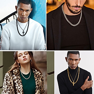 PROSTEEL Thick Chain Necklace Hip Hop Rapper 22 Inch 10mm Stainless Steel Big Cuban Link Neck Chain Mens Gold Chains for Men