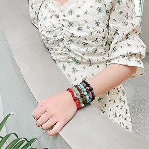 Manfnee To My Love/To My Mom Bracelet Irregular Beads Stone Bracelets for Women Gifts for Lady