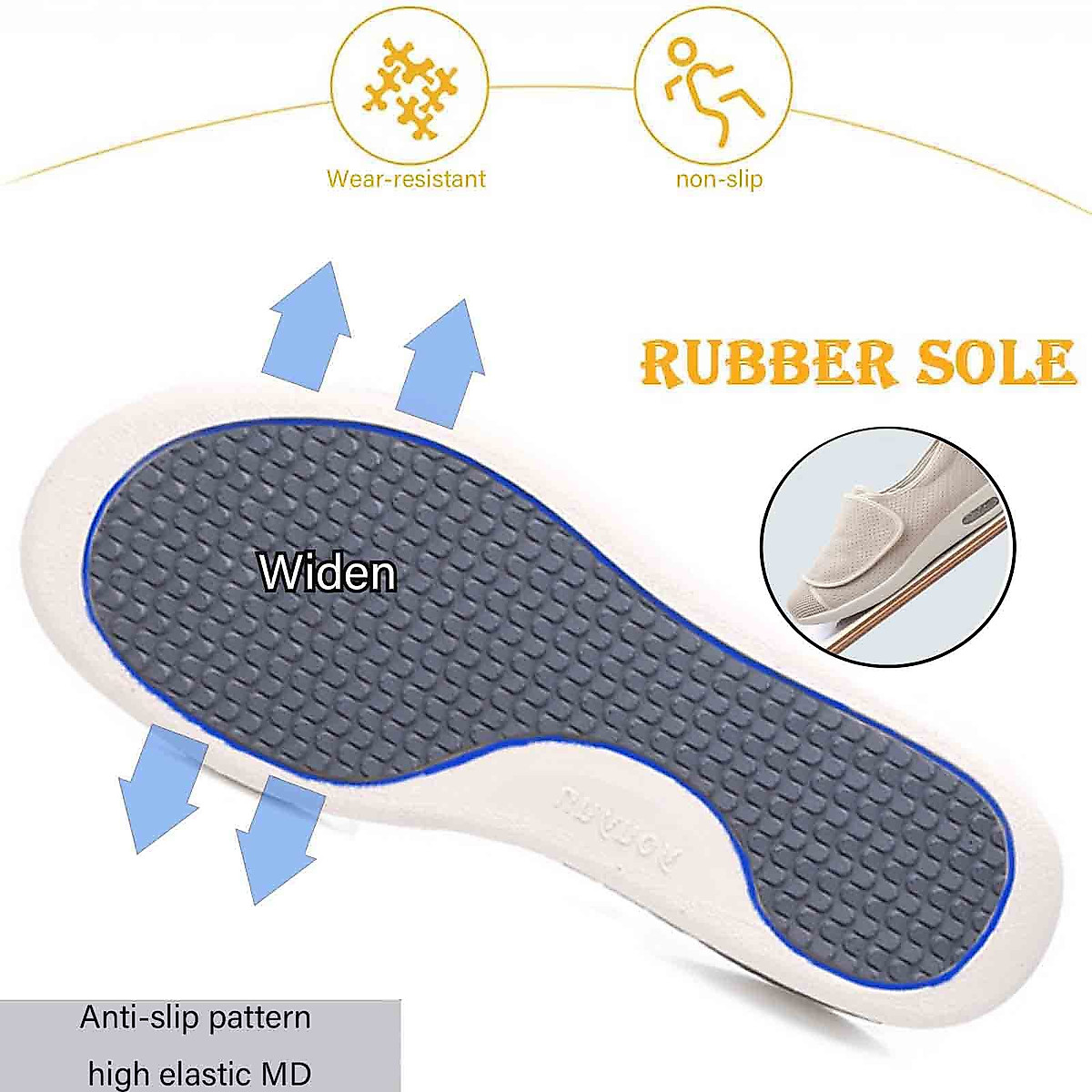 SOLPNOW Women's Comfortable Wide Lightweight Walking Shoes,Breathable Adjustable Diabetic Shoes Air Cushion Sneakers (11,Black Gray)