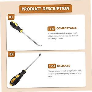 Uonlytech 4pcs Carpenter Hand Puller Metal Pry Bar Staple Removal Tools staple remover staple puller stapler remover tool carpet stretcher Upholstery staple nail rubber trolley office