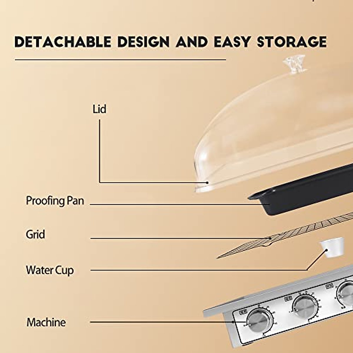 Electric Dough Proofer Machine with Humidity and Temperature control Bread Proofer Box Yogurt Maker Proofing Slow Cooker Fermenter