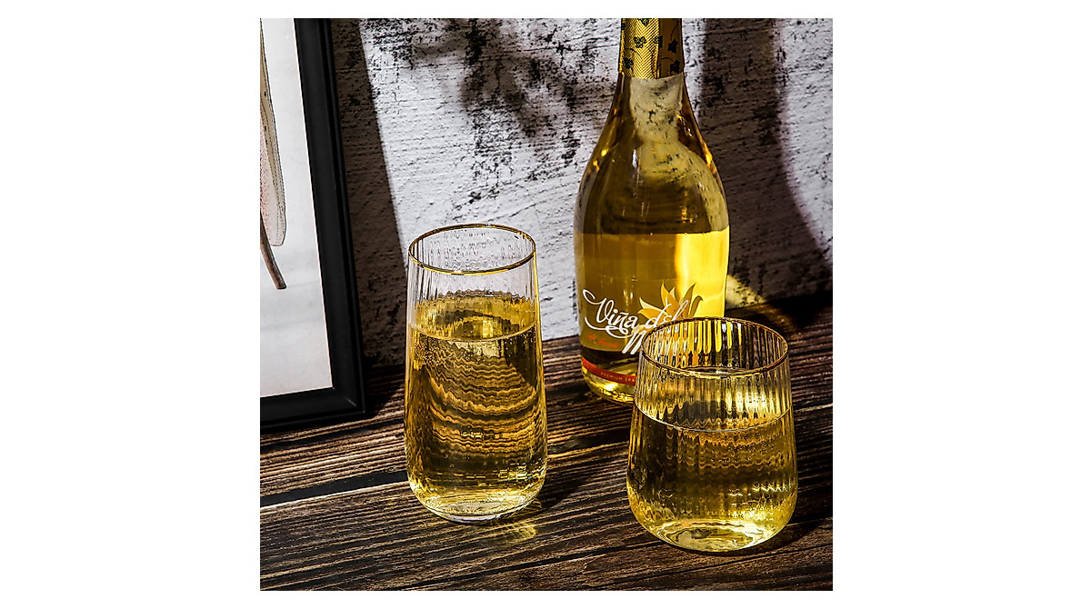 Lysenn Stemless Champagne Flutes Set of 4 - Elegant and Durable Glasses