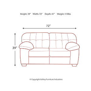 Signature Design by Ashley Accrington Plush Loveseat with Tufted Back, Gray