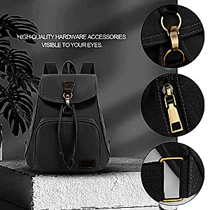 Eshow Canvas Backpack Purse for Women Canvas School Backpacks Small Casual Daypack for Men Women Anti-theft Work Daily Girls