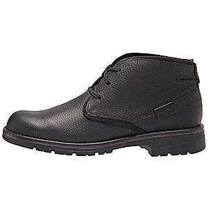 Clarks Men's Morris Peak Waterproof Chukka Boot, Black Tumbled Leather, 9