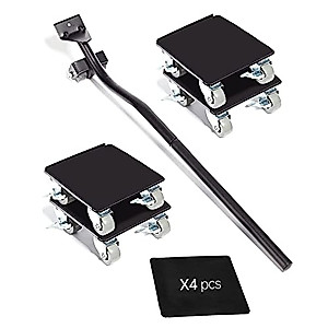 360°Rotating Wheels Furniture Dolly for Moving with 4 Lockable Wheels, 2800Lbs Load Capacity Heavy Furniture Lifter Roller Mover for Moving Heavy Furniture Sofa/Refrigerator/Washing Machine/Cabinet