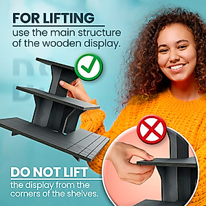 DS THE DISPLAY STORE Corner Black Wooden Cupcake Stand, Earring Display Stand, Jewelry Display, Dessert Table Display Set, Card Display Rack, Sticker Display, Earring Display for Selling, Card Stand