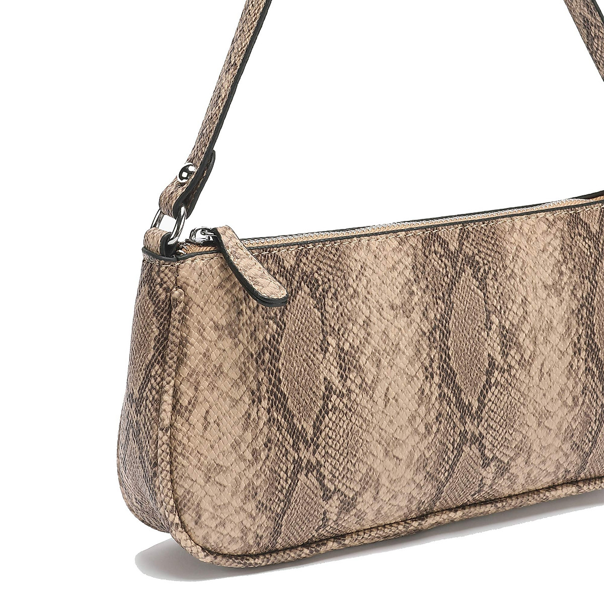 IBIZA VIBE Retro Crocodile Effect Faux Leather Bag for Women Shoulder Purse Handbag