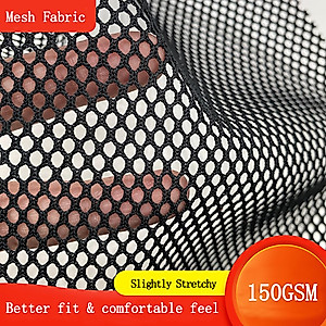 40x59 INCH Black Mesh Fabric, Nylon Netting Fabric for Sewing, Backpack Pocket, Mesh Bag, Netting Clothes