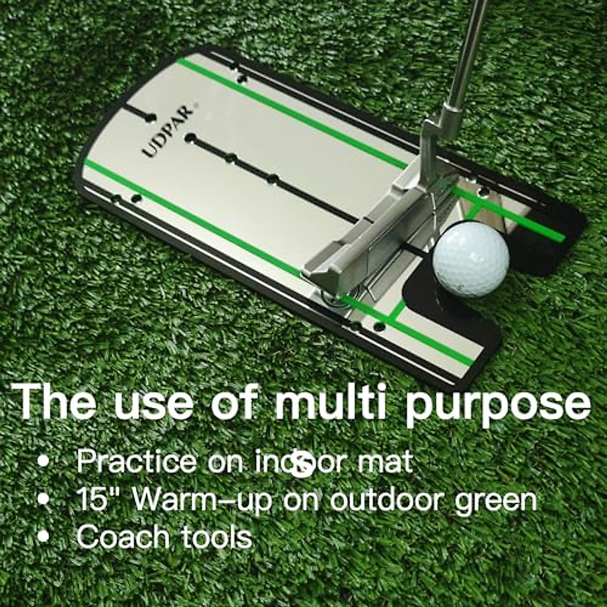 UDPARSCO Golf Putting Alignment Mirror, Portable Golf Training Aid, Putting Golf Training Equipment, Putting Trainer, Size 12 x 6 Inches