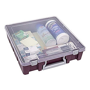 AB Designs 6955ABDP Super Satchel 1-Compartment Open Core, Stackable Home Storage Organization Container, Plum