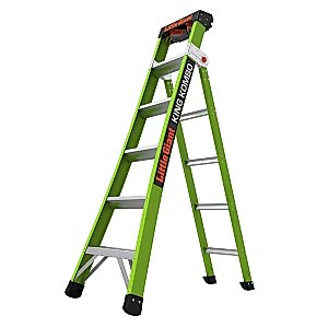 Little Giant Ladders, King Kombo, Professional, 6 Ft. A Frame, 10 Ft. Extension, Fiberglass, Type 1AA, 375 lbs Weight Rating, (13610-001)
