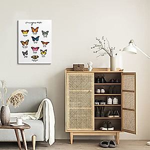 XWELLDAN You Are Amazing Loved Enough Butterfly Wall Art Canvas Prints, Butterfly Lover Gifts for Women, Inspirational Quotes Wall Art Decor for Home Bedroom Girls Room, 11 x 14 Inch, Framed