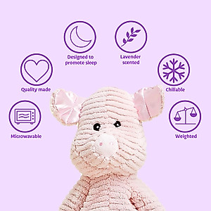warmies Microwavable & Weighted Stuffed Animals, Pig - Heated Stuffed Animal Plushie for Warmth & Comfort - Cute Soft Plush Toys for Adults & Children (Boys, Girls, Babies & Toddlers)