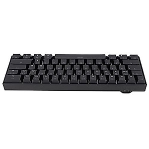 Kafuty-1 Mechanical Gaming Keyboard 60%, 61 Keys Backlit Mini Ergonomic Wireless/Wired Bluetooth Keyboard, for PS4 PC Mac Gamer, Typist, Travel (Black Shaft)