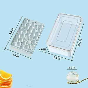 2-Pack Silicone Ice Cube Trays with Lid/Bin/Scoop - Freeze Pieces of Ice for Chilling Drinks and Cocktails - Non-Toxic, BPA Free Molds - Freezer Organizer for Iced Coffee, Whiskey & More.
