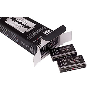 100 Loi Titanium Double Edge Razor Blades For Safety Razor - Men´s Safety Razor Blades For Shaving For Men For A Smooth And Clean Shave (1 Year Supply)