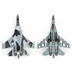NUOTIE Sukhoi SU-35 Flanker-E 1/72 Diecast Metal Aircraft Model Kit Soviet Union Military Fighter Alloy Pre-Build Replica Airplane for Adults Enthusiasts Collections or Gift