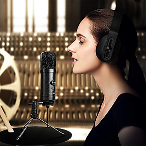 Z ZAFFIRO USB Microphone, Adjustable Microphone, Condenser Microphone for Computer Recording Vocals, Dubbing, Streaming Broadcast and YouTube Video, Conference Microphone