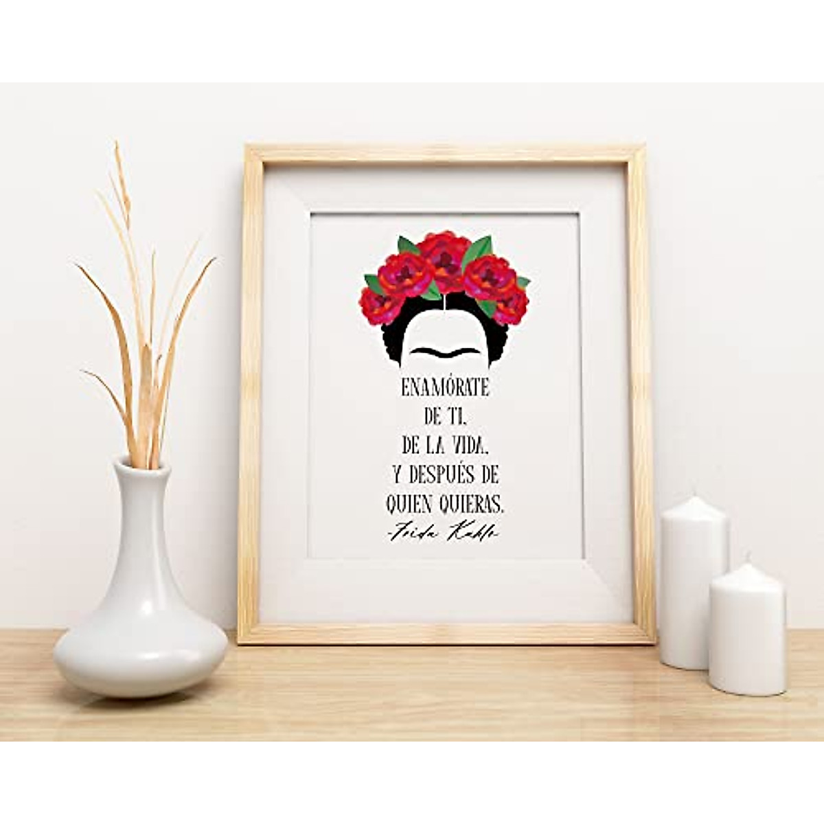 ‘Enamorate De Ti’ Frida Kahlo Quote Wall Art | Modern 8x10 UNFRAMED Print | Spanish, Bohemian, Positive, Inspirational, Typography, Motivational Home Decor